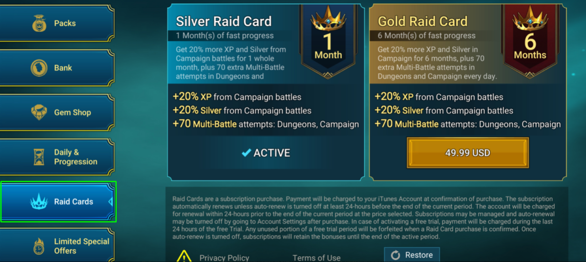 Best In-Game Purchases: RAID Beginners Guide