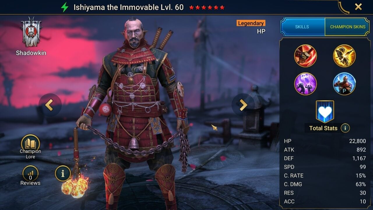 Ishiyama The Immovable - HellHades - Raid Shadow Legends